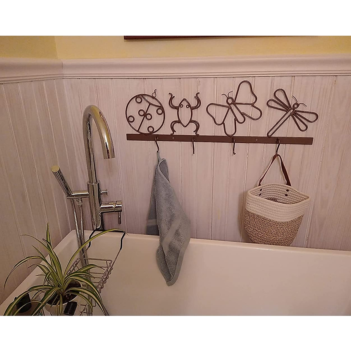 Hanging Storage Baskets Set of 2 For Wall/Door/Garage/Cabinets/Closet Organizer 6.7"x7.9" Small Woven Cotton Rope Basket with Leather Handle Home Décor for Plants