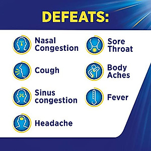 Theraflu Multi-Symptom Severe Cold Medicine, Cold and Cough Medicine Powder Packets, Green Tea and Honey Lemon Flavors - 6 Packets