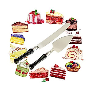 MoonShield Cake Knife & Server Spatula Cake Cutting Set - Wedding Cake Knife Set - Serving Set for Receptions Birthdays - Match the Color to Your Event Theme - Cake Knife and Cutter - Best Gift Set