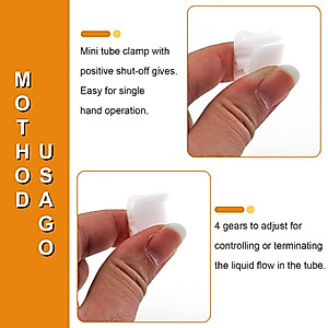 Uenhoy 20 Pcs Plastic Tubing Clamps, Small Hose Shut Off Clamps for 1/8" - 1/4" Tube O.D., Water Flow Control Hose Clip Laboratory Pinch Valve