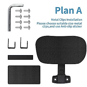 Office Chair Headrest Attachment Universal, Head Support Cushion for Any Desk Chair, Elastic Sponge Head Pillow for Ergonomic Executive Chair, Adjustable Height & Angle Upholstered, Chair Not Included