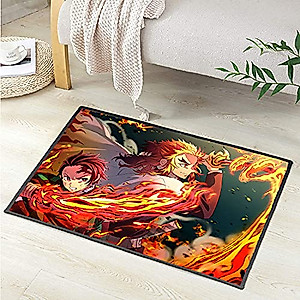 Anime Rug Popular Anime Area Rugs Slip Stain Resistant Soft Carpet for Boys Girls Gaming Desk Home Decor Non-Slip Doormats (16x24 Inches)