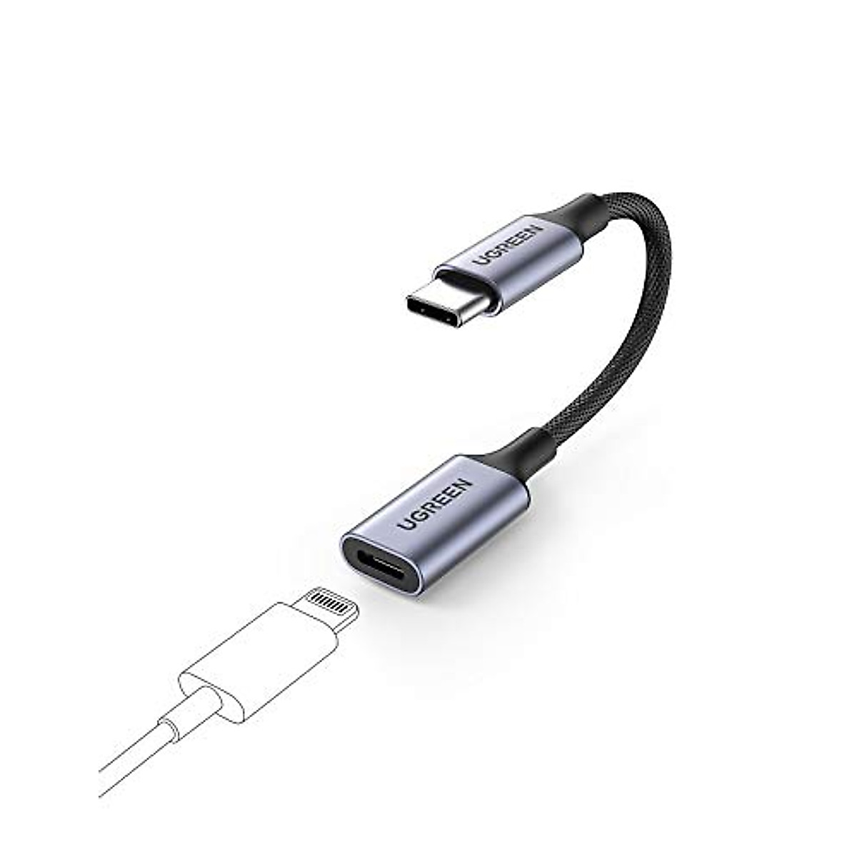 UGREEN USB C to Lightning Audio Adapter Type C Male Lightning Female Headphone Cable Converter Compatible with iPad Pro Air 5 MacBook USB C Phone to Lightning Earphone for Call, Not Support Charging