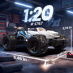 DEERC RC Car, Remote Control Monster Truck W/ 2 Batteries for 40 Min Play, All-Terrain 2.4GHz Rock Crawler Toy Gift for Boys Girls Kids Beginners