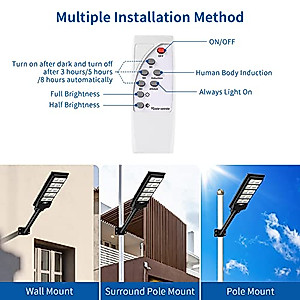 Ankishi 500W Solar Street Lights Outdoor Waterproof,6500K 50000LM Street Lights Solar Powered with Motion Sensor and Remote Control,Dusk to Dawn Solar Outdoor Light,for Parking Lot, Yard, etc.