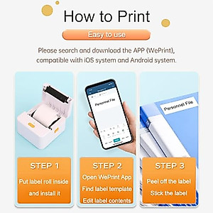 Yosoo Receipt Printer, Receipt Printers 57mm with 50 * 30mm/200 Label Stickers Thermal Receipt Printer for Easy and Clear Printing (White)