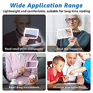Magnifying Glass with Light 5X Magnifying Glass for Reading Handheld Folding Magnifier 48 Lights Full Page Viewing Area Perfect for Macular Degeneration Low Vision Person Gifts for Seniors Reading