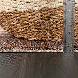 Bloom Rugs Washable 9' x 12' Rug - Beige/Terracotta Traditional Area Rug for Living Room, Bedroom, Dining Room, and Kitchen - Exact size: 9' x 12'