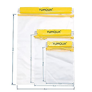 YUMQUA Clear Waterproof Bags, Water Tight Cases Pouch Dry Bags for Camera Mobile Phone Maps Pouch Kayak Military Boating Document Holder, Yellow