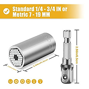 XSEYE Gifts for Men, Universal Socket with Power Drill Adapter, Man Dad Gifts for Husband, Unique Tools for Him, Cool Gadgets for Handyman Mechanic Electrician, Anniversary Birthday Gift for Boyfriend