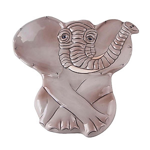 Blue Sky Ceramic 7"X7"X1.25" Elephant Spoon Rest, Multicolor