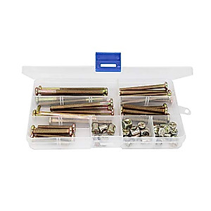 Baby Bed Crib Screws Hardware Replacement Kit, cSeao 25-Set M6x40mm/ 50mm/ 60mm/ 70mm/ 80mm Hex Drive Socket Cap Screws Barrel Nuts Assortment Kit for Beds Headboards Chairs Furniture