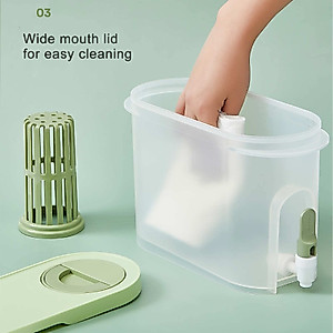 ZWMBYN Iced Drink Dispenser,1Gallon Refrigerator Cold Iced Beverage Dispenser with Spigot,Fruit Teapot Lemonade Milk Bucket Water Dispense for Kitchen Home Party Bar