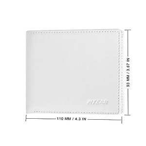 NYEAR White Wallet for Men Slim Mens Wallet Leather Bifold Wallets for Men White Wallet Men Compact Leather Wallets for Men As Nice Gifts for Birthday, Anniversary and Graduation,White,Slim Wallet