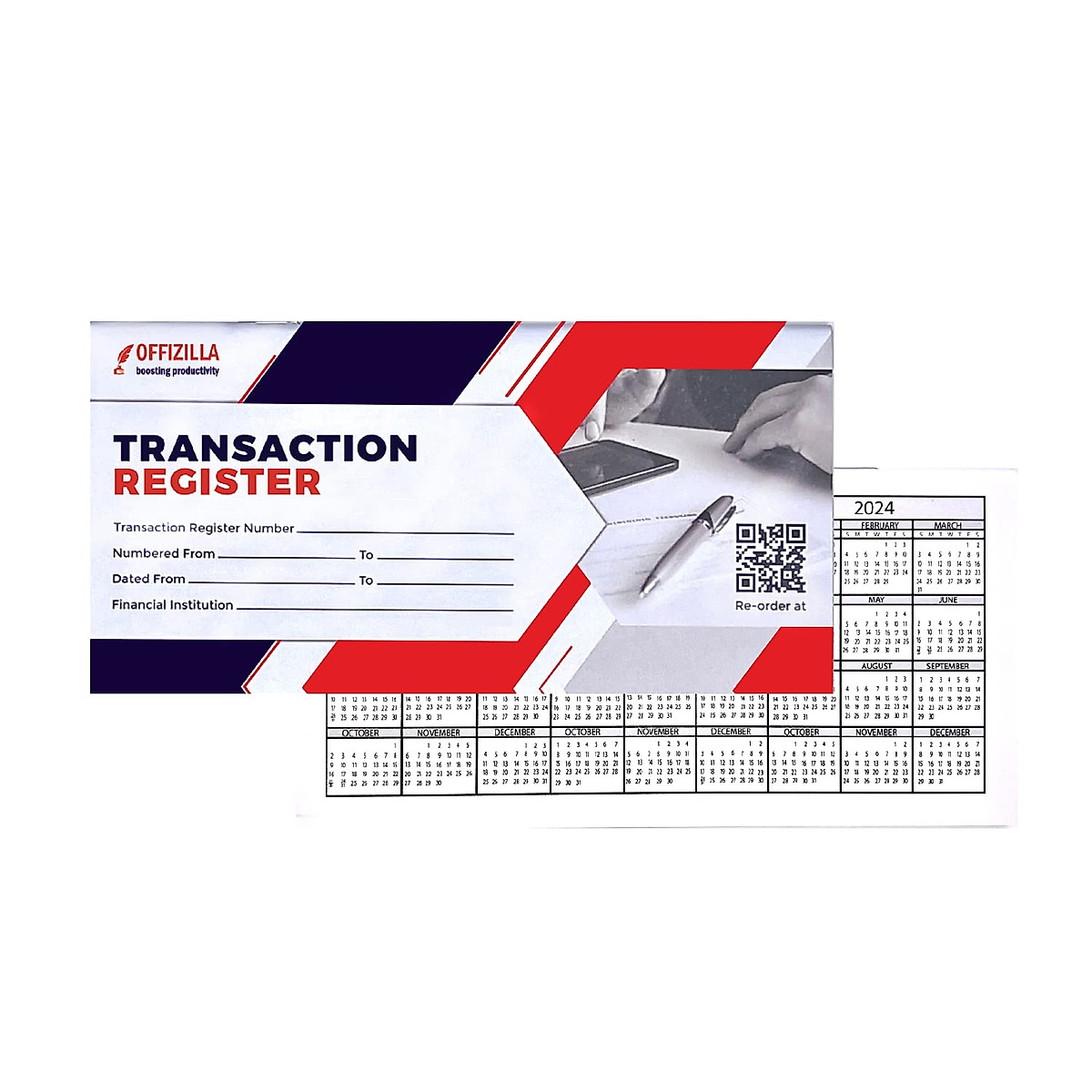 12 Check Registers for Personal Checkbook with Thicker No Bleed Paper, 6 x 3-Inches – Easy to Read and Portable Checkbook Register for Personal or Business Log, Deposit, Credit & Saving Bank Account