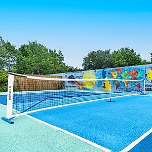 Vermont Procourt Combi Net | Net for Tennis, Badminton, Pickleball & Soccer-Tennis | Portable Badminton Set | Mini Tennis & Badminton Sets for Backyards (10ft Wide (Half Court Pickleball Only))