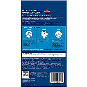 Bissell Professional Power Shot Oxy Carpet Spot, 14 Ounces (Pack of 2), 95C9L Stain Remover, 14oz, None, 28 Fl Oz