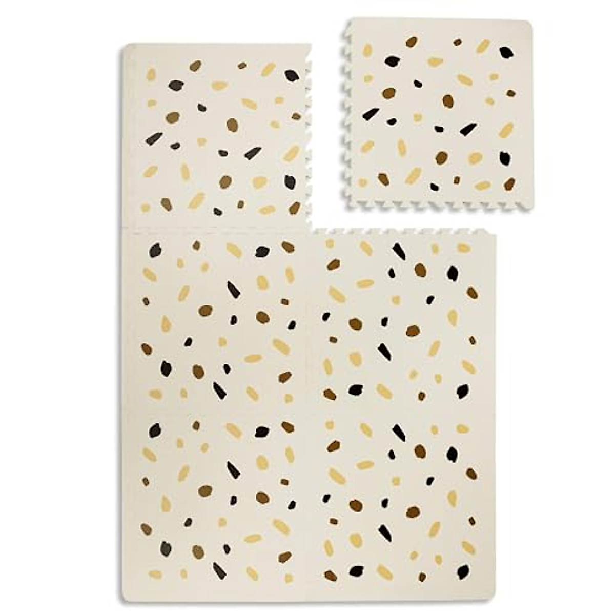 Stylish Baby Play Mat 72x48 Inches - 6 XXL Foam Floor Tiles for Kids Terazzo Design - 20% Thicker Playmat for Baby Crawling, Tummy Time, Playpen - Non-Toxic, Odorless Foam Play Mat for Floor