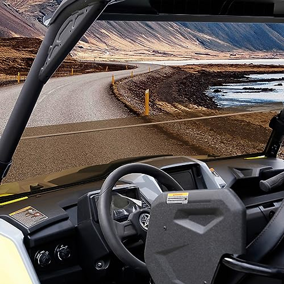 A & UTV PRO Front Dark Tinted Half Windshield for Yamaha Wolverine RMAX2 1000/ RMAX4 1000 2021 2022 2023 Accessories, Hard Coated Vented Window Windscreen, 250x Stronger Than Glass, 1PC