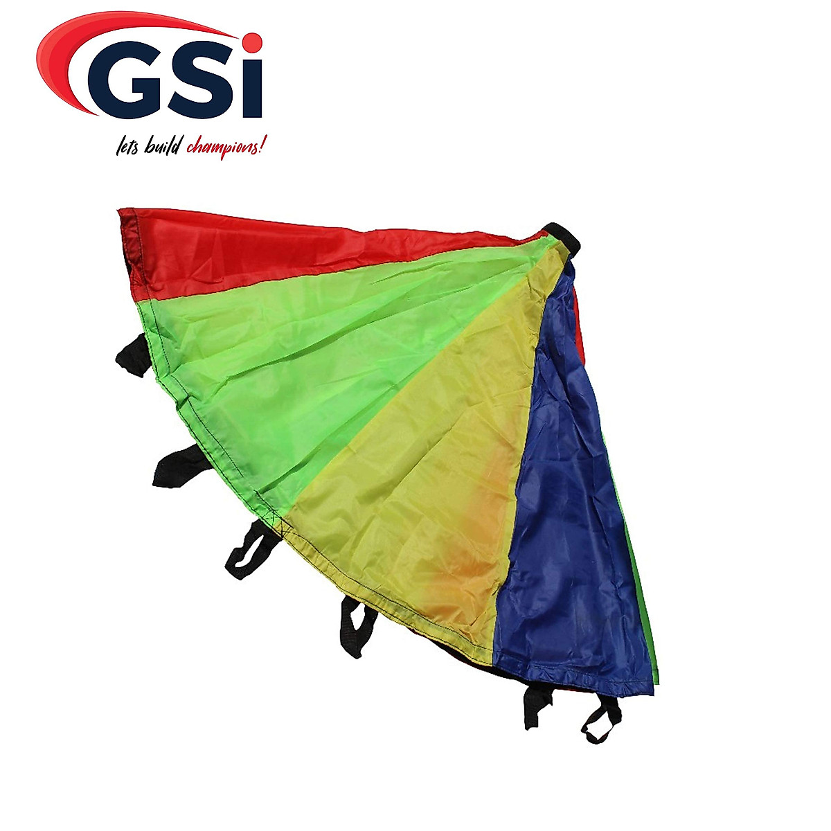 GSi Kids Play Parachute 24 Ft, 30Ft, 35Ft Toy with Handles and Carry Bag for Cooperative Play and for Upper-Body Strength | Multi-Colored