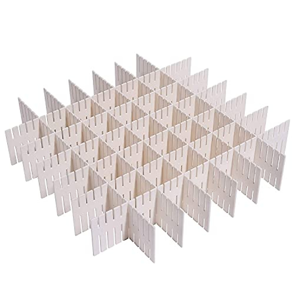DUTWROY 24Pcs Adjustable Drawer Dividers 14.5Inch Plastic Storage Drawers Divider White DIY Grid Drawer Organizer Dividers for Socks Underwear Makeup Clothes