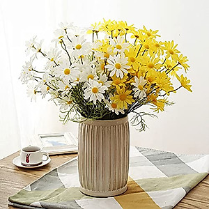 XIYUAN 15 Bundles Artificial Daisy Flowers 21" High Small Daisy Artificial Flower Outdoor Silk Flowers Fake Wildflowers Faux Greenery Shrubs Plants with - for Wedding Decoration Home Decoration