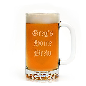 Personalized 16 oz. Beer Mug Engraved with Your Custom Text
