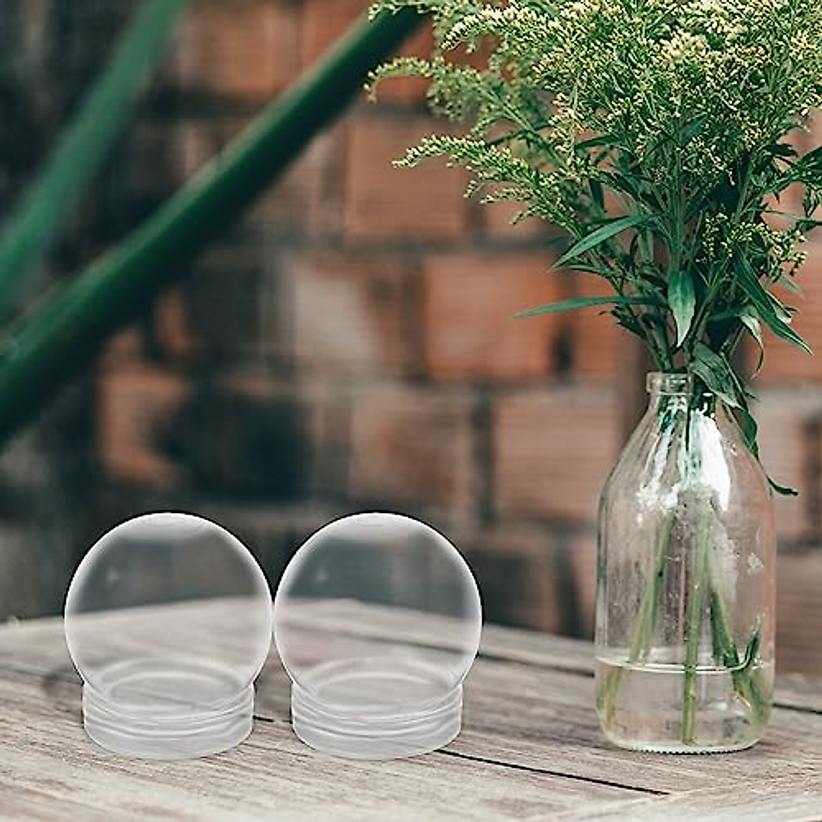 Artibetter 10pcs DIY Snow Globe Water Globe 4inch Clear Plastic Water Globes with Screw Off Cap for DIY Christmas Crafts and Customization