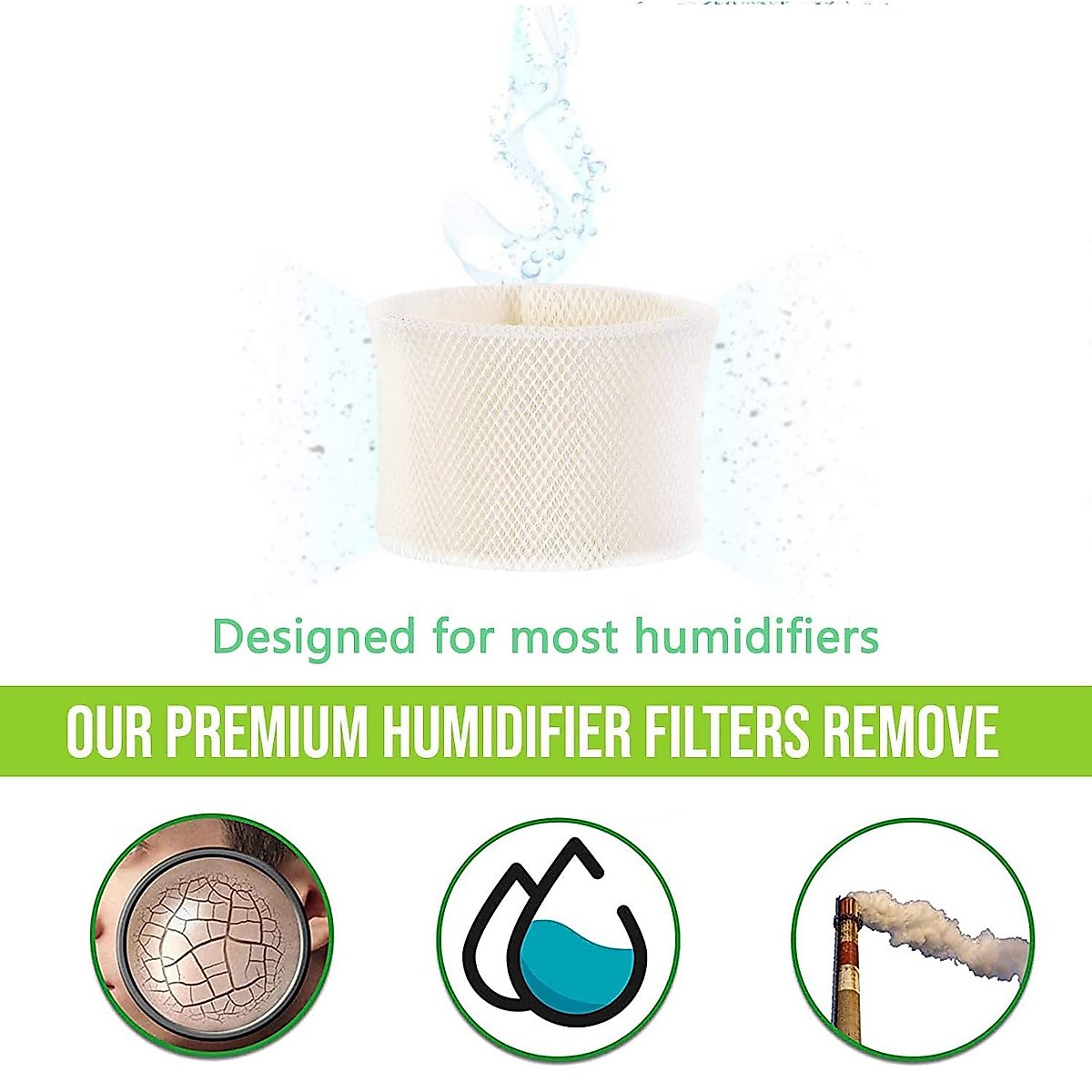 Lxiyu 4-Pack Replacement for Emerson MAF2 Moist air Wicking Humidifier Filter Designed to Compatible with Emerson Part # MAF2 & Kenmore Part # 15508, Noma Part #EF2.