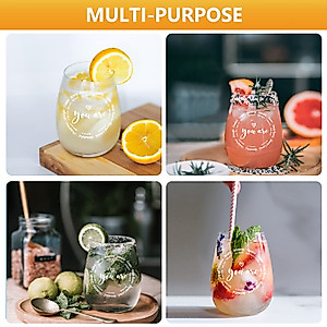 DAZLUTE Christian Gifts for Women, You Are Inspiration Stemless Wine Glass for Bible Verse Pastor Appreciation Baptism, Religious Inspirational Gifts for Women Faith Friends Coworker Birthday, 15Oz