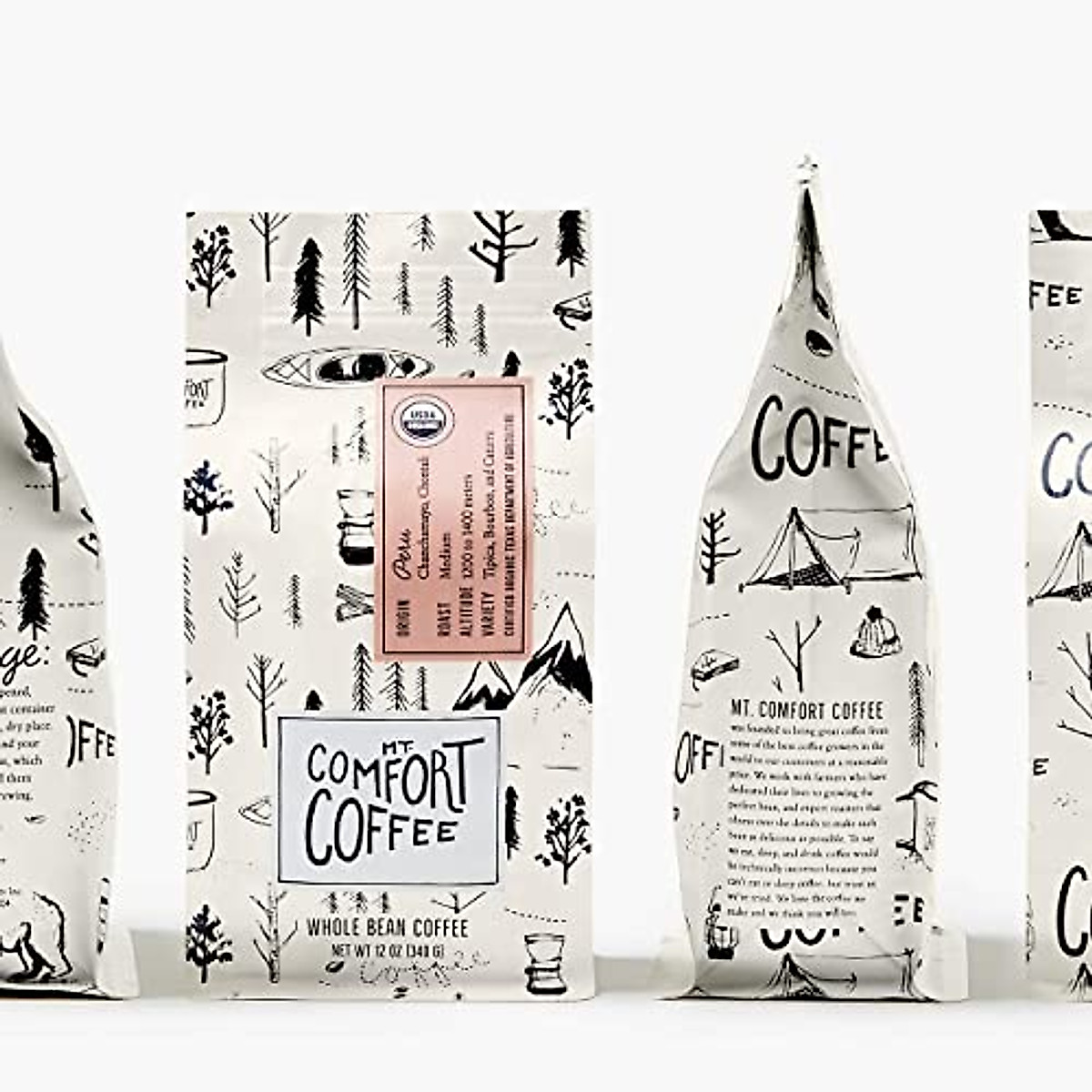 Mt. Comfort Coffee Organic Peru Medium Roast, 12 Ounce (Pack of 1) - Flavor Notes of Nutty, Chocolate, & Citrus - Sourced From Small, Peruvian Coffee Farms - Roasted Whole Beans