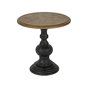 Oakestry Wesley Accent Portable Table Top Round Pedestal Modern Minimalist Design for Living Room Office Small Spaces, Natural, Dia.22