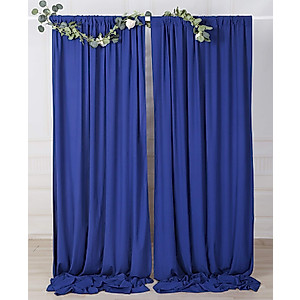 SHERWAY 9.5 Feet x 10 Feet Royal Blue Photography Backdrop Drapes, Smooth Polyester Window Curtain for Wedding Ceremony Party Decoration (10% Transparency)