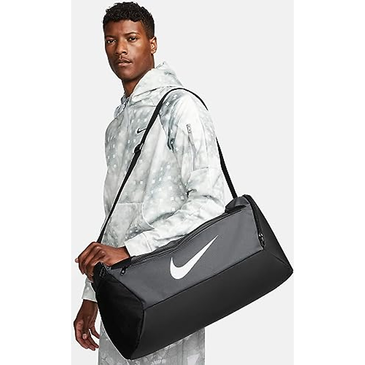 Nike Brasilia 9.5 Small Training Gym Sports Duffel Bag (Iron Grey/Black/White)