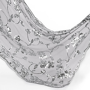 Ladiery Sequin Floral Shawls and Wraps for Evening Dresses,Women sparkly Sheer Mesh Wedding Shawls for Evening Party