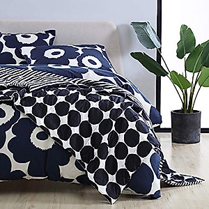 Marimekko - Throw Blanket, Soft & Cozy Alternative Down Blanket, Modern & Stylish Home Decor for Bed or Couch (Pienet Kivet Black, Oversized Throw)