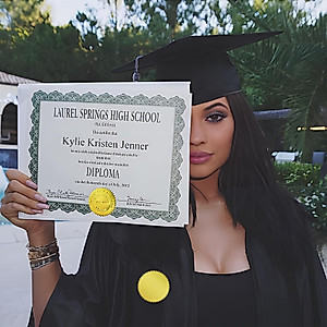 100pcs 1 3/4" Self-Adhesive Gold Embossed Foil Blank Certificate Sealing Stickers - Perfect for Invitations, Notary Seals, Corporate Seals, Personalized Monogram Emboss (Gold)