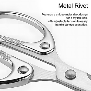 Premium 4.72-inch All Stainless Steel Office Scissors, Ultra-Sharp Multi-Purpose Shears for Fabric, Crafts, and General Use, Gold and Silver