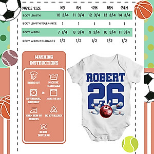Personalized Sports Baby Onesie for Boy - 8 Designs & Colors Customized Baseball Girl Outfits Gifts Custom Sport Bodysuit Babies Newborn 6 12 18 24 Month Gift Shower C1, White