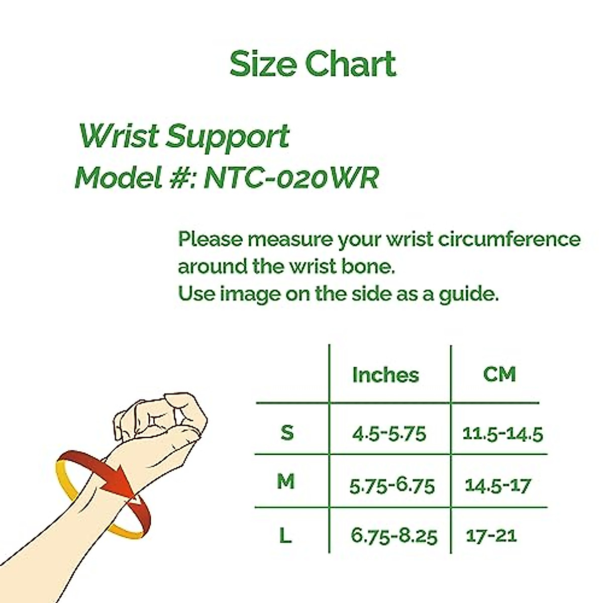 NeoTech Care Wrist Band - Light, Elastic, Men, Women, Right or Left - Grey Color (Size S, 1 Pair)