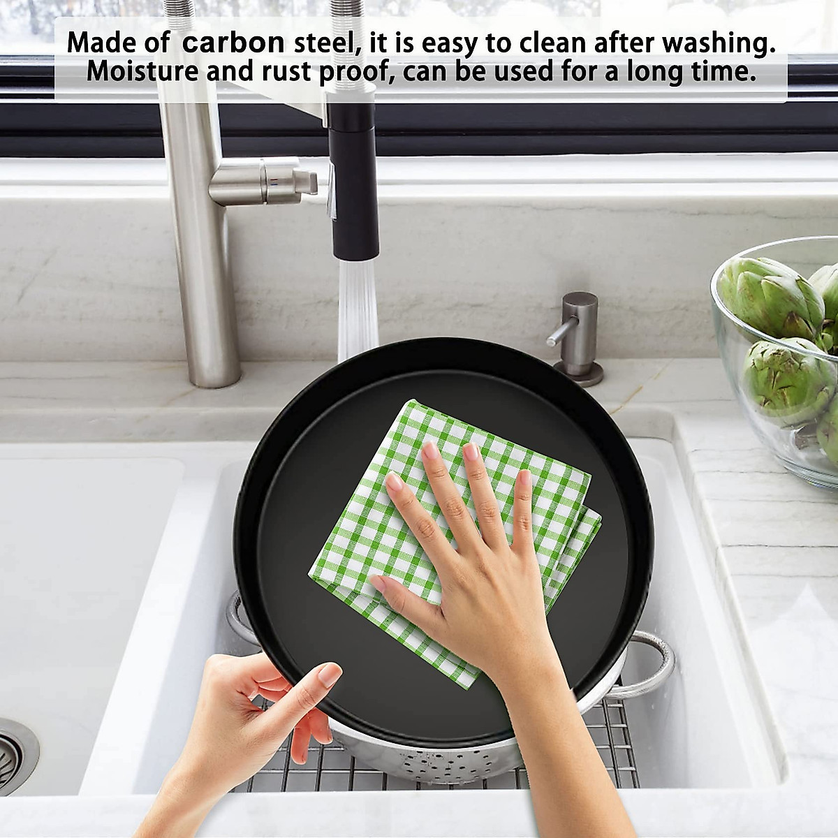 Kibuhain Lazy Susans Organizer Round Turntable Spice Rack, 10Inch Dia Non-Skid Cabinet Organizer, 360° Rotating Spice Jars Organizer & Holder for Kitchen, Bathroom, Living Room