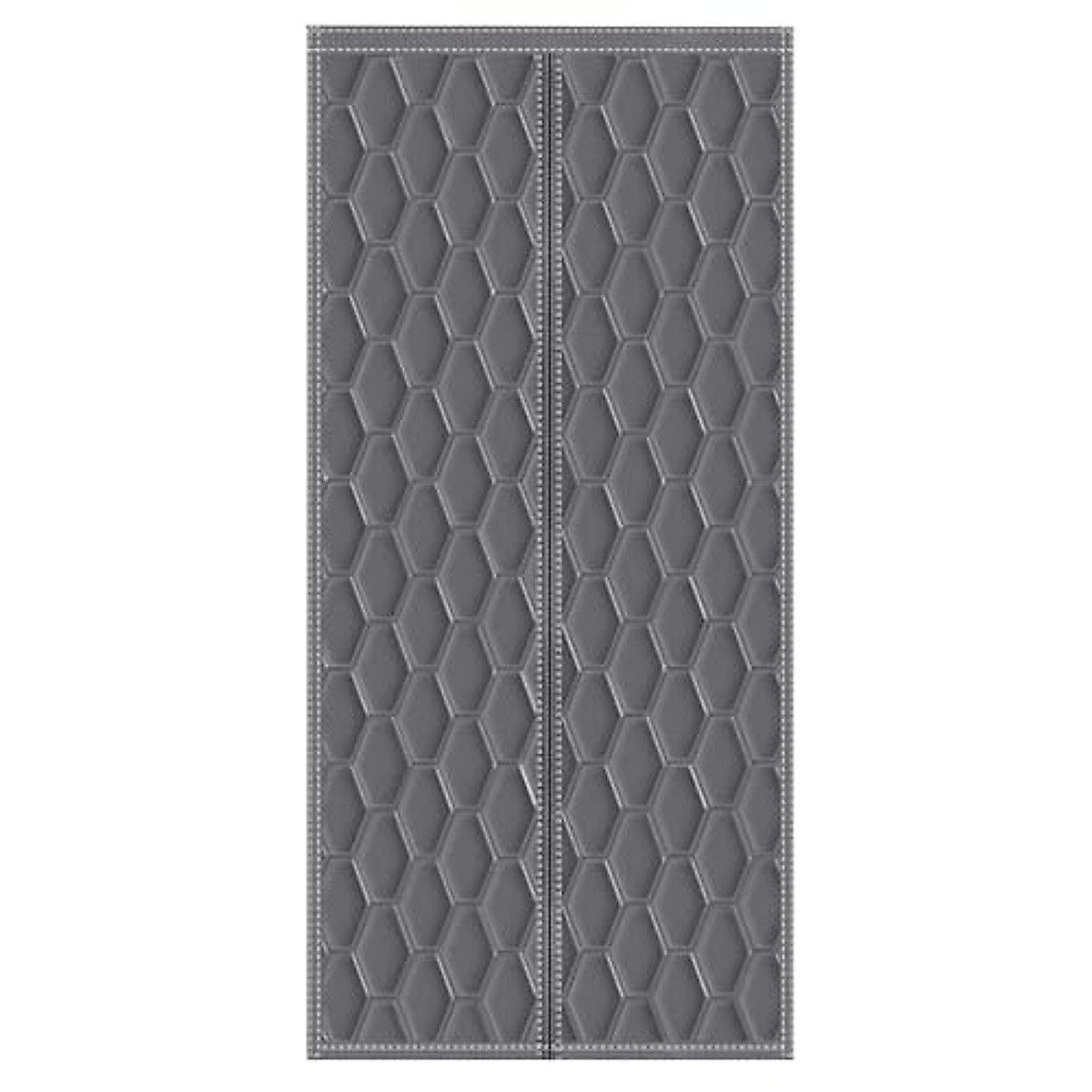 Magnetic Thermal Insulated Door Curtain for Double Doors 70x185cm, Door Soundproofing for Stores Porch Balcony Garage, Heat Protection Door Screen with Waterproof Cotton Curtain, Grey