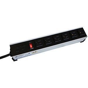 Hammond Manufacturing 1584H8A1 Power Strip 8X NEMA 5-15R Outlets 6 Foot 15A 125V LED Switch