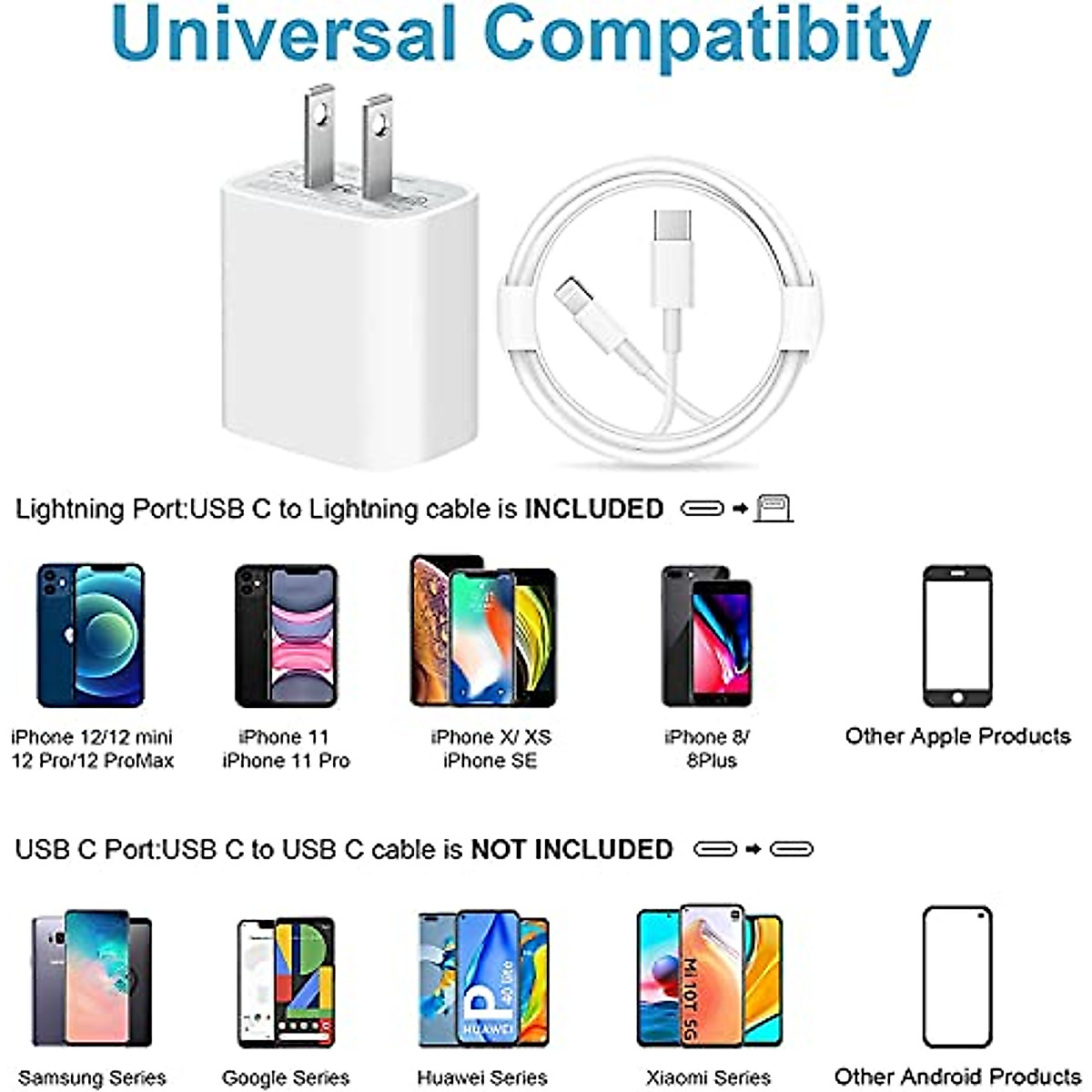 iPhone 14 13 12 11 Fast Charger [Apple MFi Certified] 20W PD Type C Power Wall Charger with 6FT Charging Cable Compatible iPhone 14/14 Max/14 Pro/13/13 Pro Max/12/12 Pro/12 Pro Max/11/11 Pro iPad