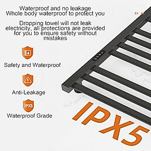 SWHC Heated Towel Rack, 350W Towel Warmer Smart Touch Radiator Towel Rail Electric Wall Mounted Towel Rail Timer 1-9H, 30-70°C Towel Radiator 11 Rods Bathroom Radiators 55 x 10 x 90 cm