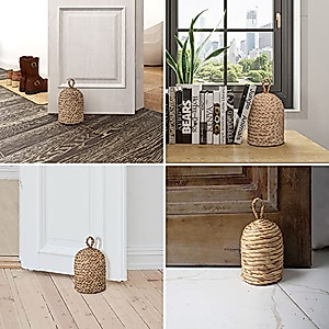 Seagrass Doorstop | Jute Door Draft Stopper for Bottom of Doors - Farmhouse Décor Jute Rustic Door Jammer (Seagrass)