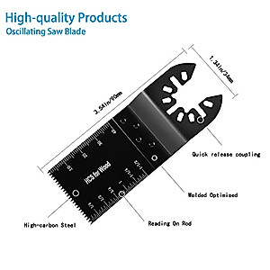 AIFICUT 50pcs Wood Plastics Metal Multitool Blades Titanium oscillating Saw Blades Quick Release Fit Dewalt Tools Bosch Porter Cable Black & Decker Rockwell Ryobi Milwaukee Chicago Craftsman Makita