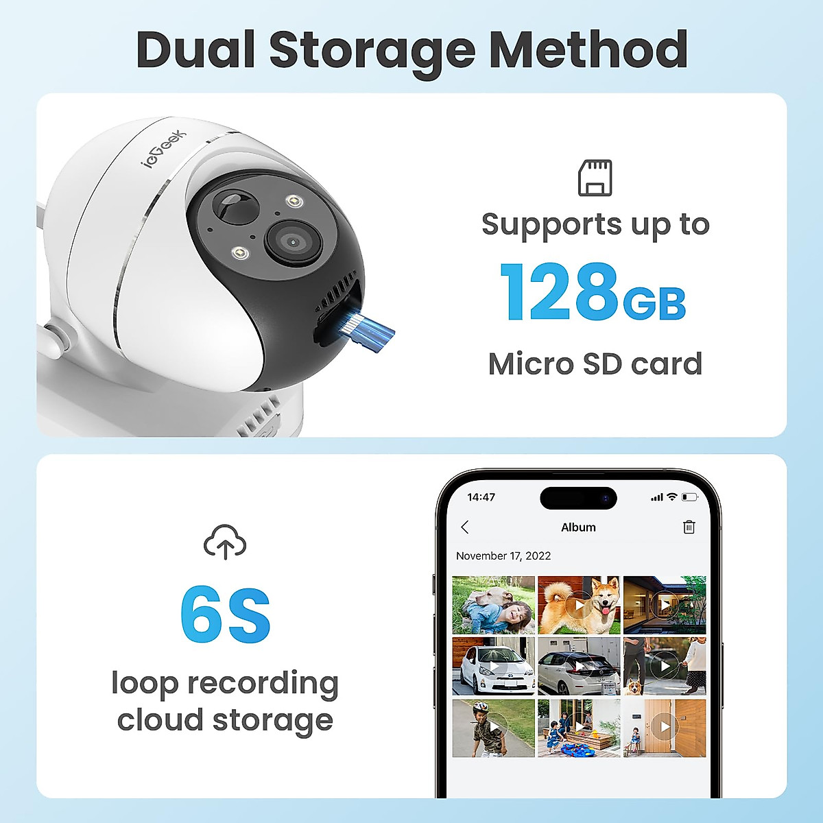 ieGeek Security Camera Outdoor, 2K Wireless WiFi 360°PTZ Camera, Solar Security Camera Battery Powered,Surveillance Camera with Spotlight/Siren/Motion Detection/3MP Color Night Vision,Works with Alexa