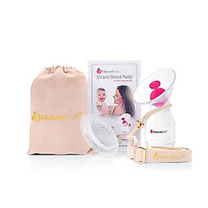 NatureBond Silicone Breast Pump with lid, Stopper, Strap, Pouch. Breastfeeding Essential Premium All in 1 Set. 3.4oz 100ml (Premium All-in-ONE)