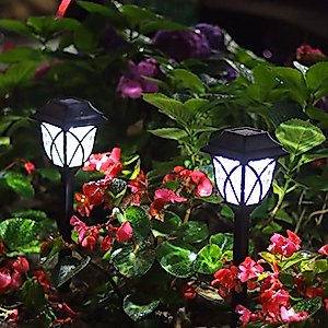 Yomxjs 6 Pack LED Solar Landscape Garden Lights Solar Pathway Lights Outdoor, Waterproof Solar Powered Pathway Lights for Yard, Patio, Landscape, Walkway (Cool White)